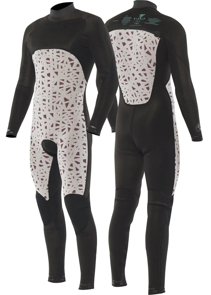 Vissla Mens Wetsuit / 4/3mm Thick / Model: 7 Seas Chest Zip / Dark Sla
